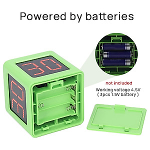 Digital Shot Timer, 1.4in HD Display Cube Timer with Three Buttons, 4-Side Time Cube Timer Seconds Countdown Timer for Poker Casino Chess Tournament Table Games (Green)
