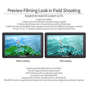 FEELWORLD FW568 V3 6 inch DSLR Camera Field Monitor with Waveform LUTs Video Peaking Focus Assist Small Full HD 1920x1080 IPS with 4K HDMI 8.4V DC Input Output Include Tilt Arm