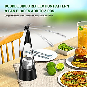 Taschyas 3 Pcs Upgraded Food Fans for Indoor Outdoor Tables with Rechargeable Lithium Battery Breakthrough Hollow Design (Candles Not Include)