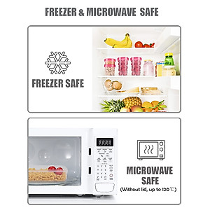 Tauno Easy Lock & Open Food Storage Containers | Plastic Food Jars Screw-On Lids | Twist and Seal Top, BPA Free | 18 Pack 36 Cup Total