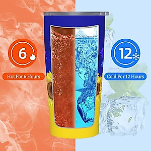 VKKOEWL Sunflowers And Blue Ukraine Stainless Steel Insulated Tumbler 20 Oz Travel Water Bottle Coffee Mug Drink Cup With Lid Straw