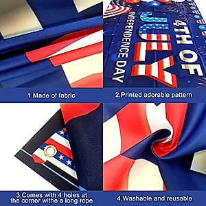 XtraLarge, 4th of July Banner - 72x44 Inch | 4th of July Backdrop, 4th Of July Decorations | Independence Day Banner, Independence Day Decorations | Fourth Of July Decorations, Patriotic Decorations