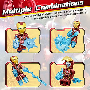 FILDANCO 10 Pcs Minifigures Building Blocks Kit, Superhero Action Figures Toys Gifts for Birthday, Christmas, Easter, Children's Day for Superhero Fans Kids Boys Girls