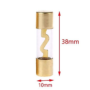 ESUPPORT 5 X 100A AGU Fuse 10X38mm Car Audio Power Safety Protect Glass Tube Gold Plated Radio Refit AMP Amplifier