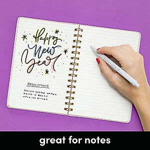 PAPERAGE Lined Spiral Journal Notebook, (Navy), 160 Pages, Medium 5.5 inches x 8 inches - 100 GSM Thick Paper, Hardcover, Double-Wire Spiral Journal & Notebook