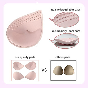 KOOAAICCHI Bra Pads Inserts 4 Pairs, Latex Bras Cups Inserts Removable for Women's Sports Cups Bra or Swimsuit Insert in Set (8 PCS) - M