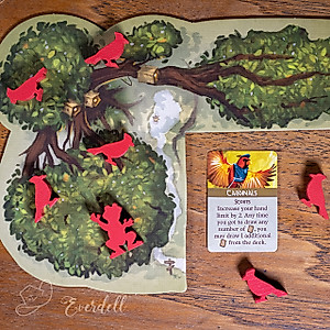 Everdell Bellfaire Expansion | Adds 5th and 6th Player Option to Everdell | New Critter Powers | Cardinal and Toad Meeples