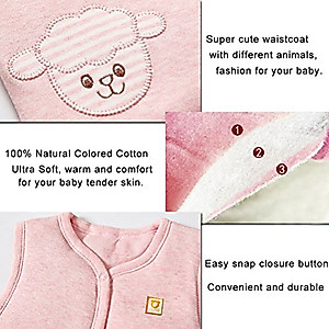 XYIYI Baby Warm Jacket Cotton Vest, Unisex Infant Toddler Padded Waistcoat Pink