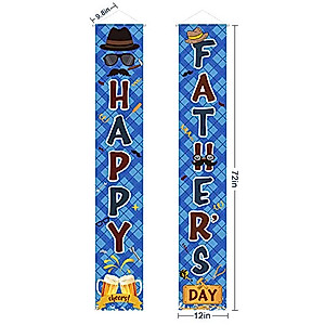 Fathers Day Decorations Porch Sign - Happy Father’s Day Banner Front Door Hanging Sign - Fathers Day Party Supplies for Indoor Outdoor