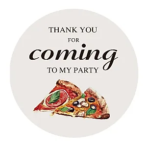 MAGJUCHE Pizza Themed Thank You Stickers, Children Birthday Party Favor Decorations, Supplies, 40 Labels, 2 Inch Round