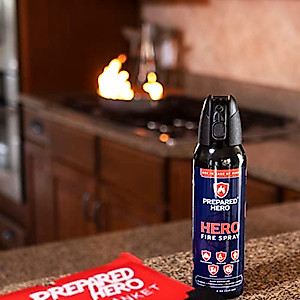 Prepared Hero Fire Spray - Mini Fire Extinguishers for House, Car, Garage - Kitchen Small Fire Extinguisher for Home, Made in USA, 100% Organic - Compact, Portable & Easy to Use, Non-Toxic - 2 Pack