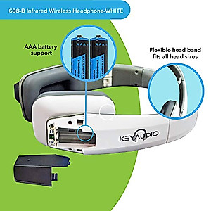 RP Accessories IR-698B Infrared Wireless Headphones, 2-Channel Folding Universal Rear Entertainment System IR Headphone for Car TV and DVD Player Audio, Set of 3 White