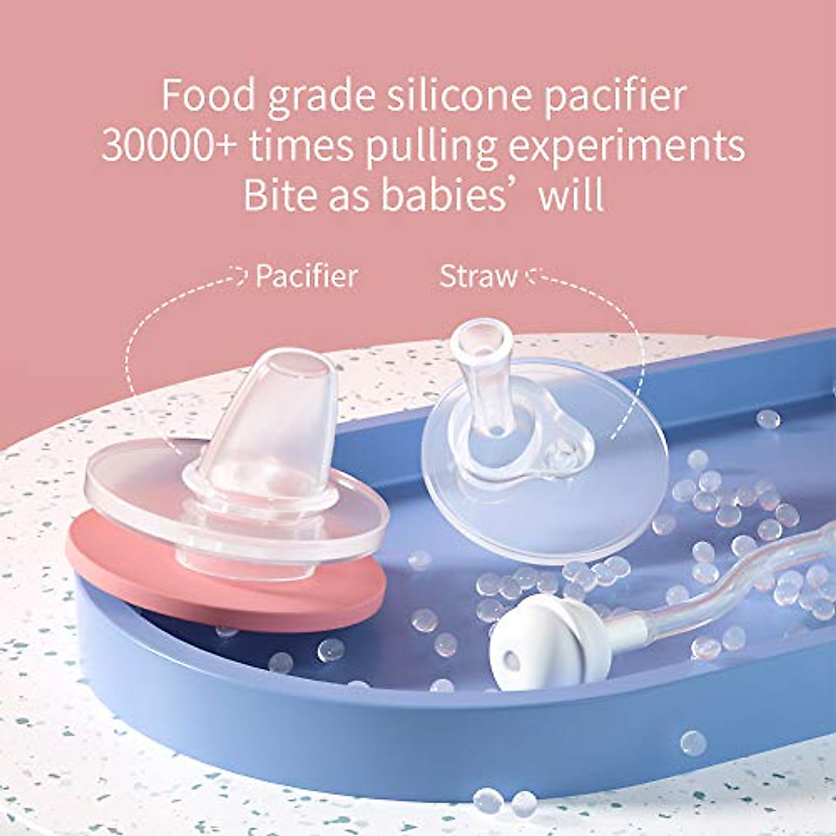 POTATO Weighted Straw Cups For Toddlers Spill Proof, PPSU Sippy Cup with Handles for Boy, Water Bottle for Baby 12 Months with 2 Type of Spout, 10 Ounce Bright Red