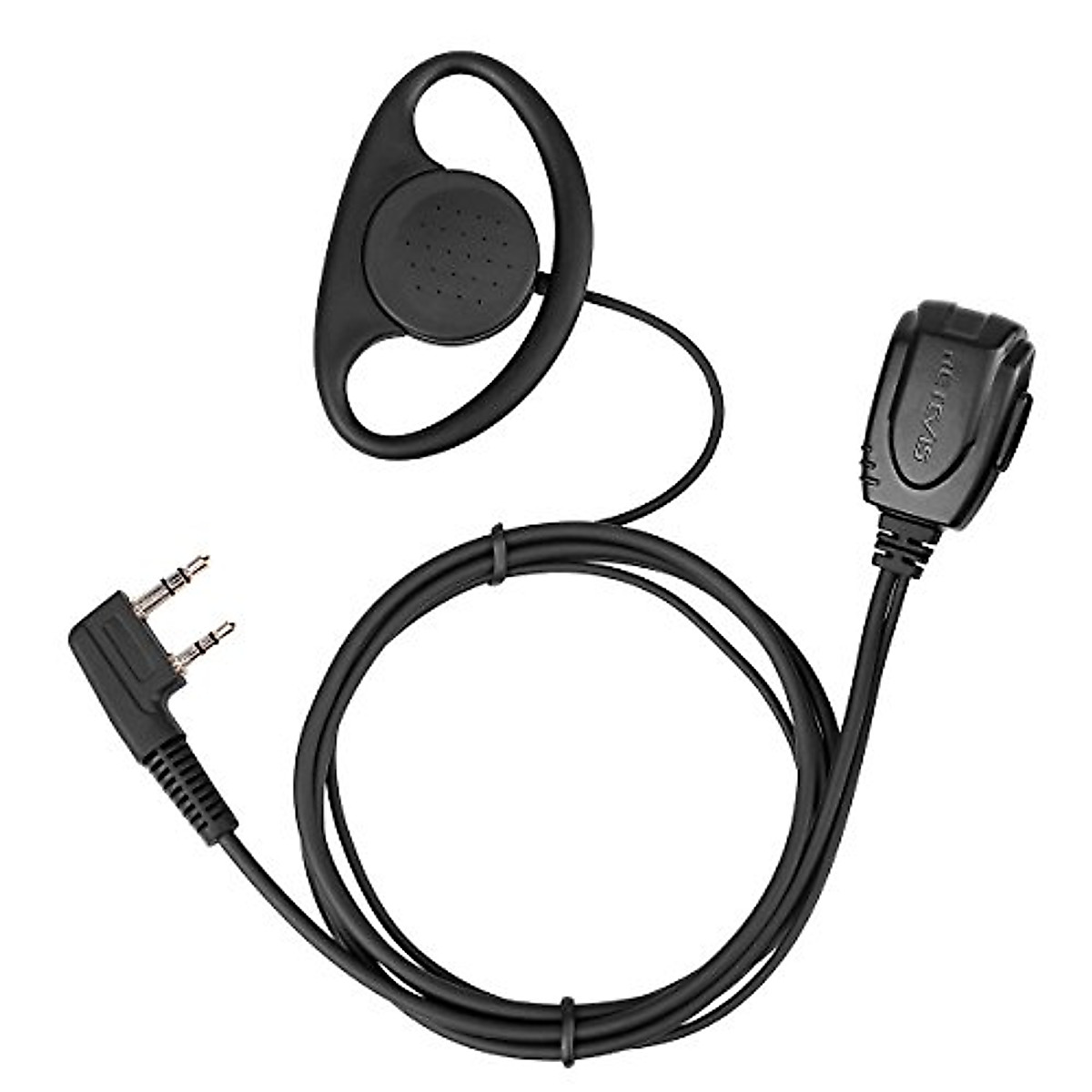 Retevis Walkie Talkie Earpiece with Mic 2 Pin, Earpiece with Double Wire, Compatible RT22 RT21 H-777 RT68 RT19 H-777S RT22S Baofeng UV-5R Arcshell, D Shape Two Way Radio Headset(10 Pack)