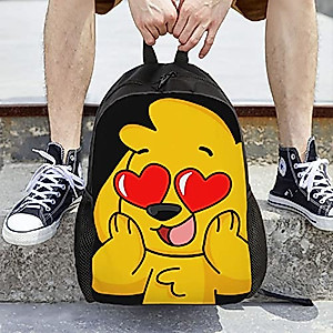 Hei Bai.JZQ Outdoor Durable Multifunction Casual Canvas Bag Cartoon Backpack Daypack Bookbag