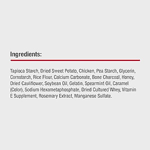 Dreambone Triple Action Dental Sticks Charcoal, 10 Count, Rawhide-Free Chews for Small and Medium Sized Dogs Freshens Breath