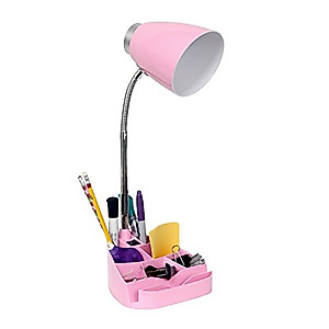 Limelights LD1002-PNK Gooseneck Organizer iPad Stand or Book Holder Desk Lamp, Pink 6.5 x 6.5 x 18.5