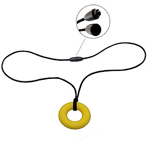 Sensory Chew Necklace for Kids and Adults, 5 Pack Silicone Chewy Toys, Oral Motor Aids Chew Pendant Chewable Toys for Boys and Girls with Autism, ADHD, Reduces Chewing Donut Multicolor