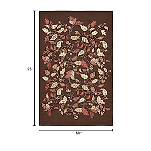 MARTHA STEWART x SAFAVIEH MARTHA STEWART Hand Tufted Autumn Woods Francesca Black Wool Rug, Francesca Black, 5' x 8'