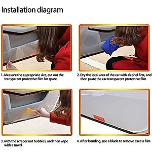 Lypumso Clear Vinyl Wrap, Transparent Protective Self Adhesive Car Wrap Film Vinyl Without Bubble Clear Gloss Paint for DIY Car Moto Interior Exterior (Clear, 1ft x 10ft)