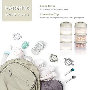 Termichy Stackable Formula Dispenser Portable Milk Powder Container, 2 Pack, Warm Grey