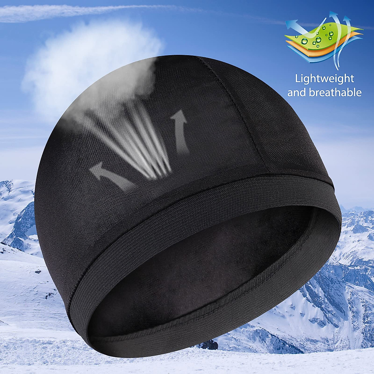 Molain 2Pcs Wave Cap for Men Silky Stocking Caps for 360 540 720 Waves Satin Silk Durag Good Compression Wave Caps Shower Cap Bath Accessories Men's Skullies Beanies