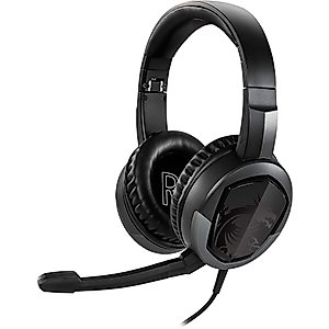 MSI Gaming Detachable Microphone Lightweight and Foldable Headband Design Gaming Headphone (Immerse GH30 V2), Black, Large