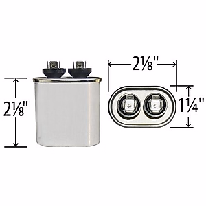 Genteq GENTEQ - C307L / 27L566 Fast Shipping! GE Capacitor Oval 7.5 uf MFD 370 Volt 27L566, 27L566S(Replaces Old GE# 97F9001, Z97F9001, 97F9001BX & 27L566BZ3), 7.5 MFD at 370 Volts