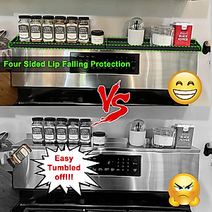 Mofason Silicone Magnetic Stove Top Shelf 30 Inch, Kitchen Over Stove Oven Shelf, Magnetic Spice Rack Organizer, Non-Slip Above Stovetop tray for Back of Stove -Black