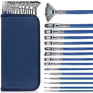 Paint Brush Set,Rosmax Artist Paint Brushes-Nylon Hair &15 Different Sizes for Acrylic Painting,Oil,Watercolor,Fabric-Great for Kids Adult Drawing Arts Crafts Supplies or Beginners,Professionals-1