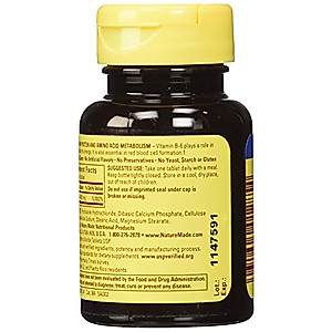 Nature Made Vitamin B-6 100 Mg, Tablets, 100-Count (Pack of 2)