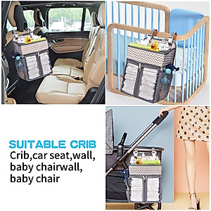 BAGLHER Hanging Diaper Organizer,Baby Diaper Organizer is Suitable for Hanging on Diaper Table,Nursery, and All Cribs.Baby Supplies Storage Diaper Rack,Diaper Stacker.