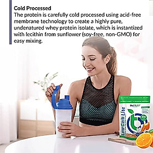 BioTrust Low Carb Lite, 20 Grams of Grass-Fed Whey Protein Isolate, 100 Calories, ProHydrolase Digestive Enzymes, Non-GMO, Free from Soy and Gluten, rBGH-Free (14 Servings) (Orange Cream)
