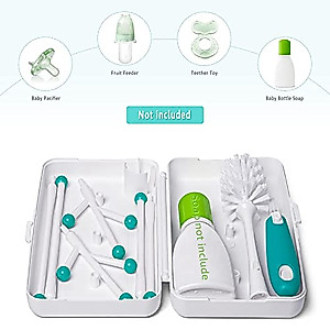 Termichy Travel Baby Bottle Drying Rack with Bottle Brush, Compact Size with Large Capacity for Working Mom, Visit Families, Friends or Camping with Baby