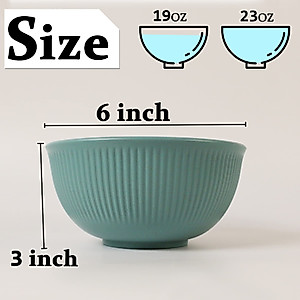 TRUSTABOGE Unbreakable Cereal Bowls Set of 6, 24 OZ Plastic Bowls Soup Bowls, Microwave and Dishwasher Safe BPA Free Bowl Dessert Bowls for Serving Soup, Oatmeal, Pasta and Salad