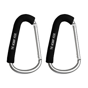 The Mommy Hook Baby Stroller Hooks, Black, 2 Pack