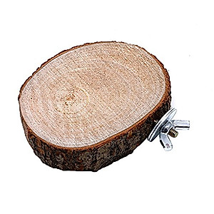 Qupida Parrot Stand Wooden Platform Board Toy Branch Perches for Pet Bird Cage (Unpolished)