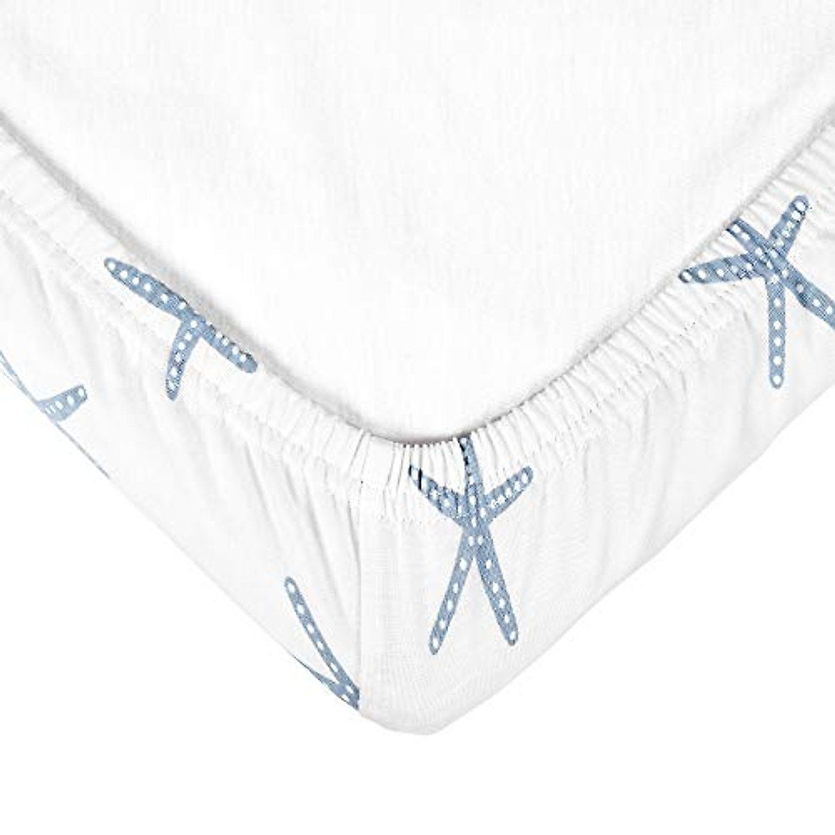 Lush Decor Baby Seaside Starfish Organic Cotton 2 Pack Changing Pad Cover, Blue