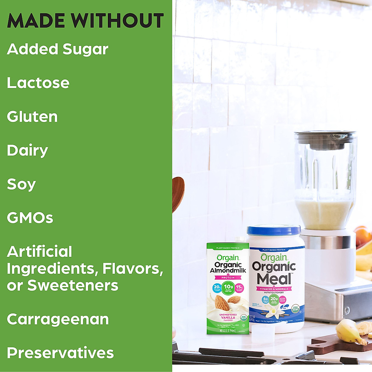 Orgain Organic Vegan Protein Almond Milk, Unsweetened Vanilla - 10g Plant Based Protein, With Vitamin D & Calcium, Gluten Free, Dairy Free, Lactose Free, Soy Free, No Sugar Added, 32 Fl Oz (Pack of 6)