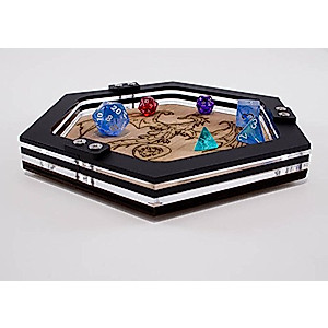 Mini Dragon Dice Tray by C4Labs Laser Etched Wood