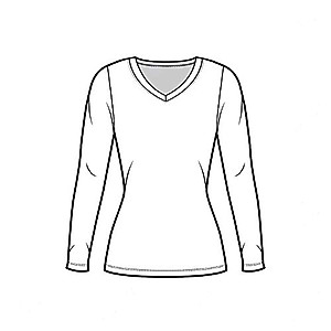 Natural Uniforms Women's V-Neck Long Sleeve Under Scrub Stretch T-Shirt - Multi Pack of 5 (Medium, 5 Pack- Black)