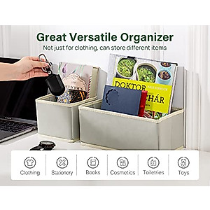 Kootek 16 Pack Drawer Organizers for Clothing, Dresser Drawer Organizer Clothes Fabric Foldable Dividers, Cabinet Closet Organizers and Storage Boxes for Clothes, Underwear, Bras, Lingerie, Socks