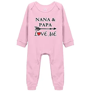 Nana and Papa Love Me Unisex Baby Footed Bodysuit Cartoon Onesie Jumpsuit