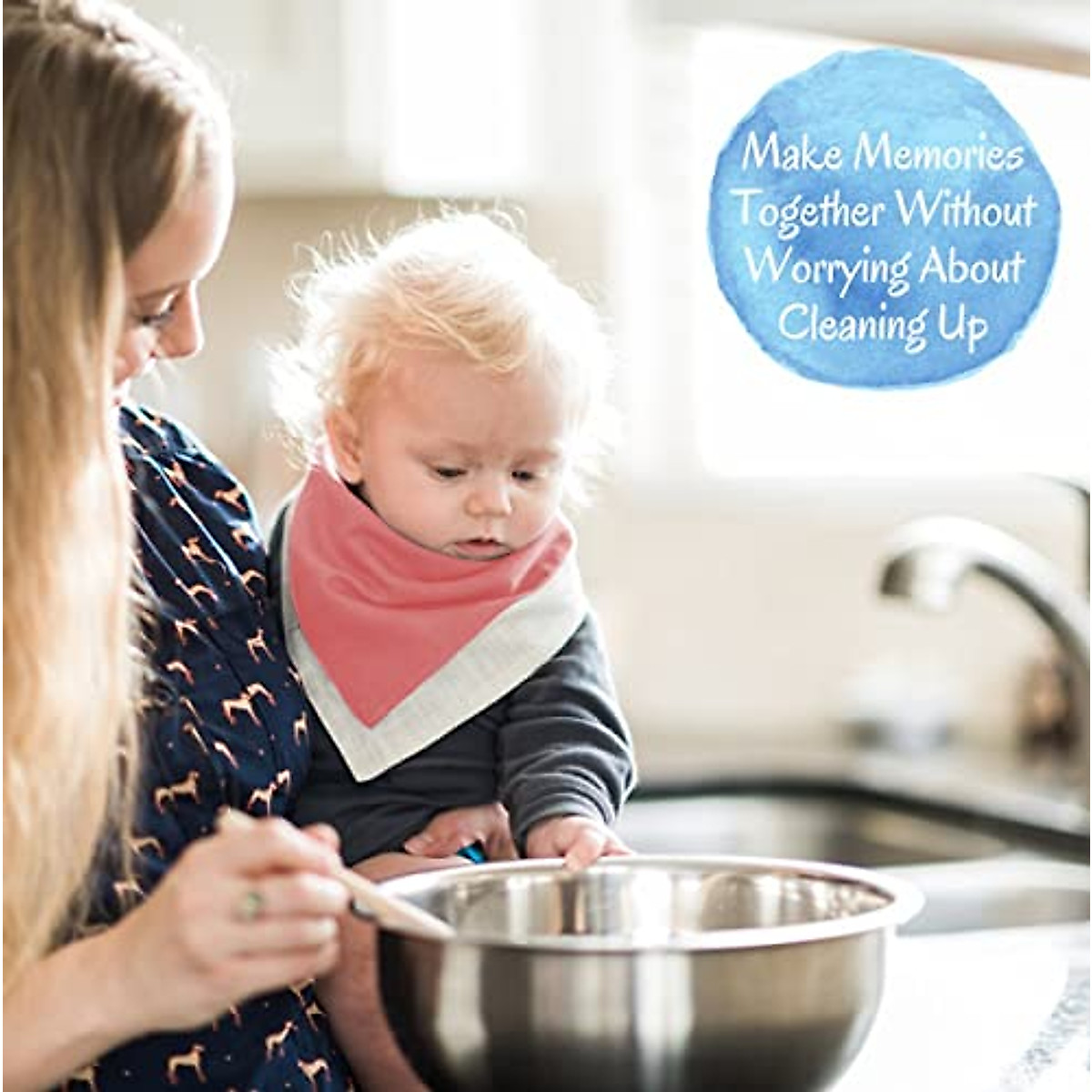 Cooper & Belle Baby Bandana Bibs 100% Cotton Muslin Baby Bibs for Boys and Girls, Reversible and Absorbent Drool Bibs, 4-Pack, Blush