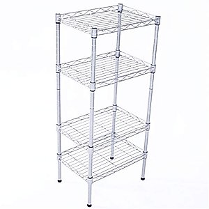 Vasitelan 4 Wire Shelving Steel Storage Rack Adjustable Unit Shelves for Laundry Bathroom Kitchen Pantry Closet