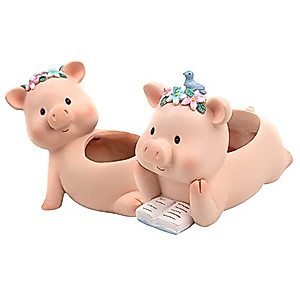 HANABASS 8 pcs Office Small Ceramic for Shaped Bonsai Plant Cactus Flower Flowerpot Garden Animal Pot Succulents Home Pig Succulent Planter Decor Ceramics Pots Planters Containers