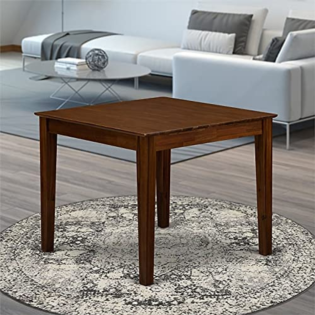 East West Furniture Modern OxT-AWA-T Mid Century Dining Table with Antique Square Tabletop and-Walnut Finish, 36 x 30