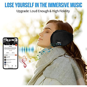 Wireless Bluetooth Ear Muffs for Winter Women Men, Built-in HD Speakers & Microphone, for Winter Outdoor Sports Travel