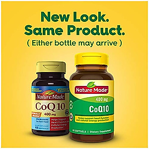 Nature Made CoQ10 400 mg, Dietary Supplement for Heart Health Support, 40 Softgels, 40 Day Supply