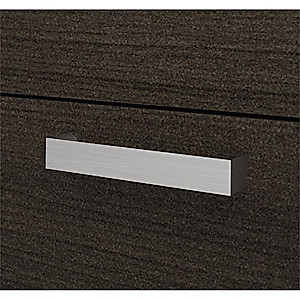 Bestar Ridgeley U-Shaped Executive Desk with Pedestal and Hutch, 65W, Dark Chocolate